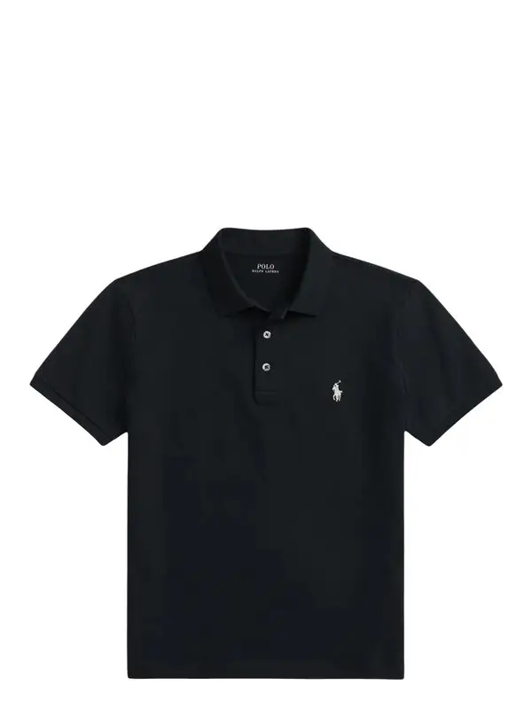 Polo Ralph Lauren Short-sleeve Stretch Mesh Polo With Button Placket - Black