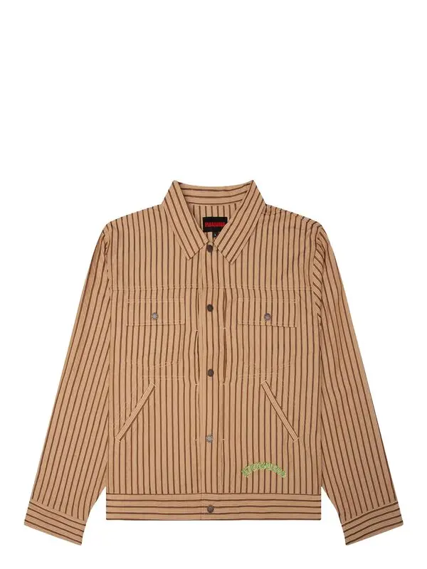 PLEASURES Cat Mirror Trucker Jacket 'beige - Tan