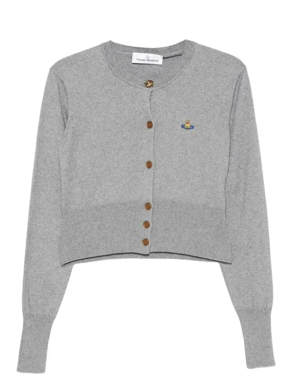VIVIENNE WESTWOOD Bea Cropped Cardigan 'dark Melange - Grey