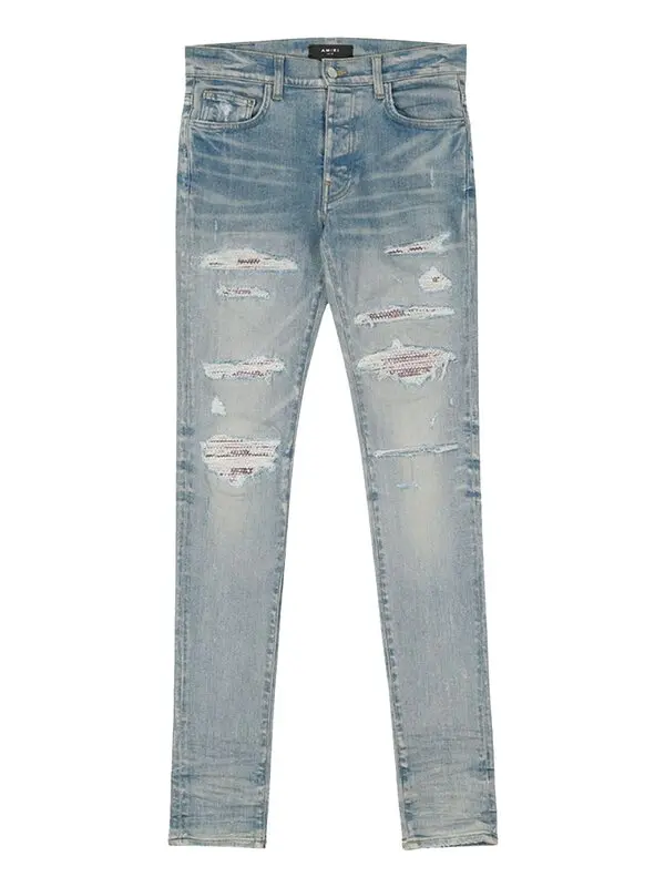Amiri Bleachout Crystal Thrasher Jeans - Blue