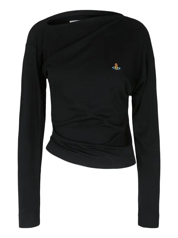 VIVIENNE WESTWOOD Long Sleeve Draped Top - Black