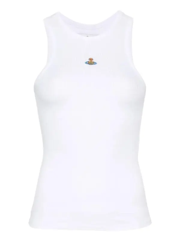 VIVIENNE WESTWOOD Embroidered Sleeveless Top - White