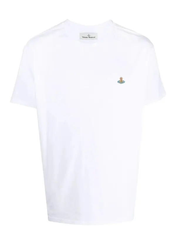 VIVIENNE WESTWOOD Orb Embroidered T-shirt - White