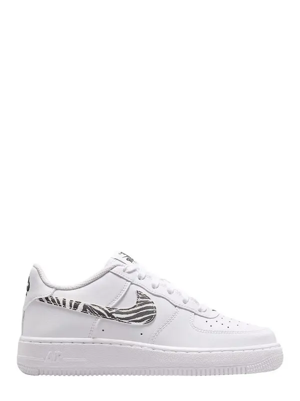 Nike Force 1 'gs Zebra Swoosh Sneakers - White
