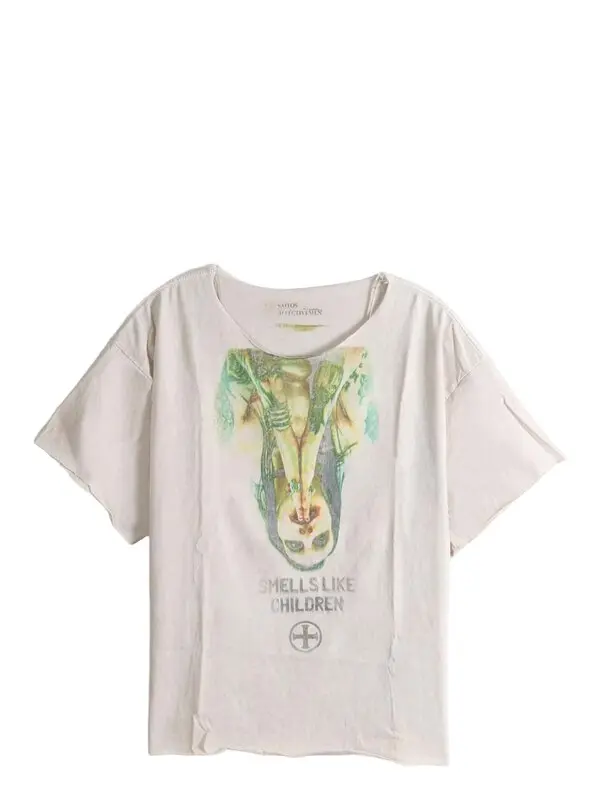 SAITOS Inverted Manson Graphic T-shirt - Cream