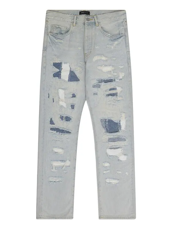 PURPLE BRAND Soma Light Indigo Distressed Jeans - Blue