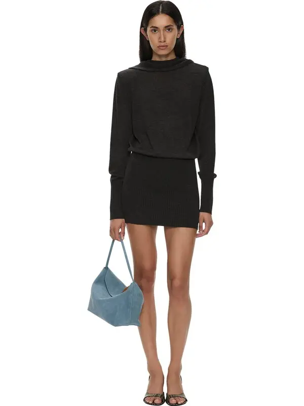 Christopher Esber Cesura Cowl Sweater Dress - Black
