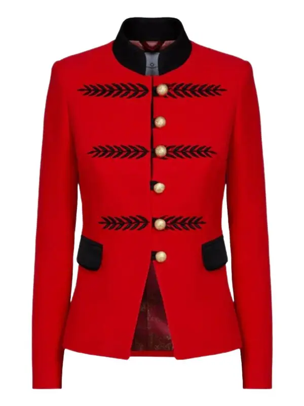THE EXTREME COLLECTION Renata 01 Military Blazer With Black Embroidery - Red