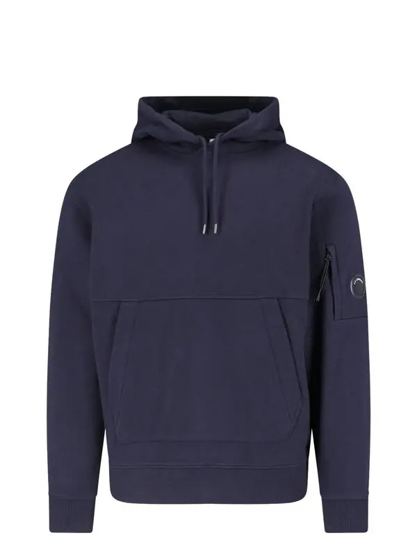 C.P. COMPANY Hooded Pullover Sweatshirt With Kangaroo Pocket - Blue
