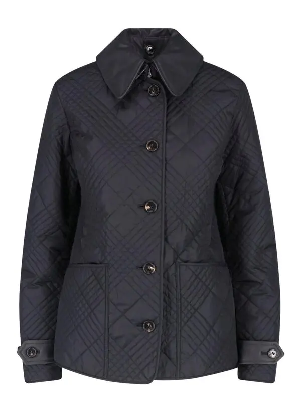 Burberry Quilted Button-front Jacket - Black