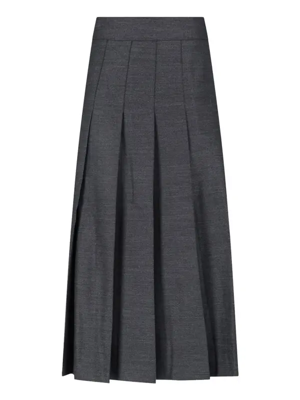 RÓHE Pleated Midi Skirt - Grey