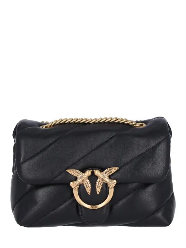 Pinko Mini Quilted Shoulder Bag With Chain Strap - Black