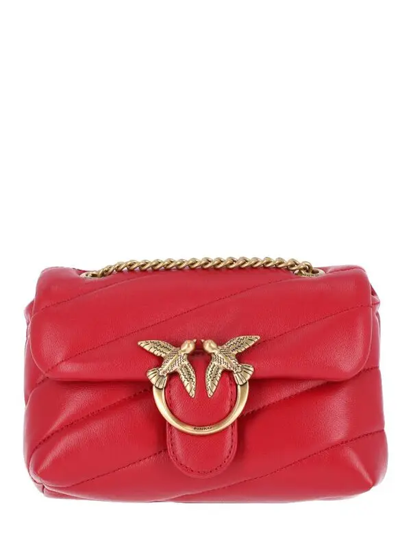 Pinko Quilted Mini Crossbody Bag With Chain Strap - Red