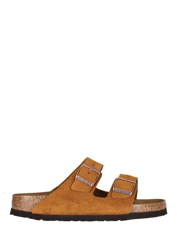 BIRKENSTOCK Suede Double-strap Slide Sandals - Brown