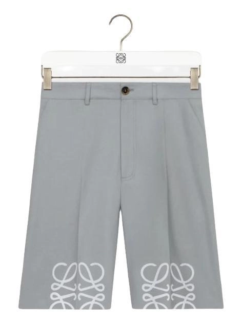 Loewe Anagram Motif Tailored Shorts - Lightgrey