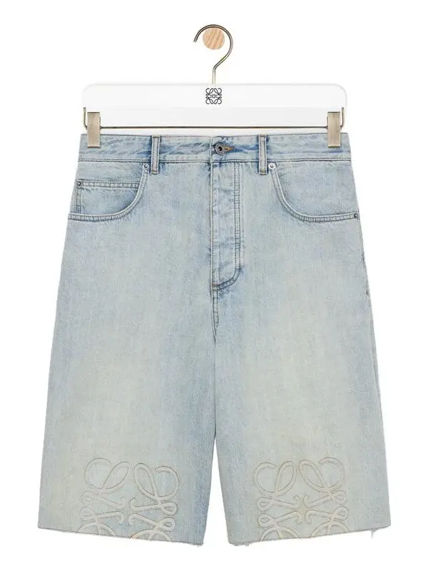Loewe Anagram Motif Tailored Shorts - Washedblue