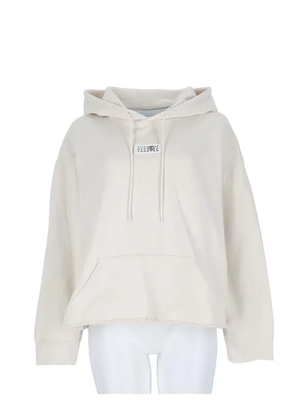 MAISON MARGIELA Oversized Cotton Fleece Hoodie - Ivory