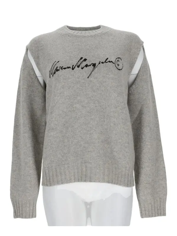 MAISON MARGIELA Knit Sweater With Cutout Shoulders - Grey