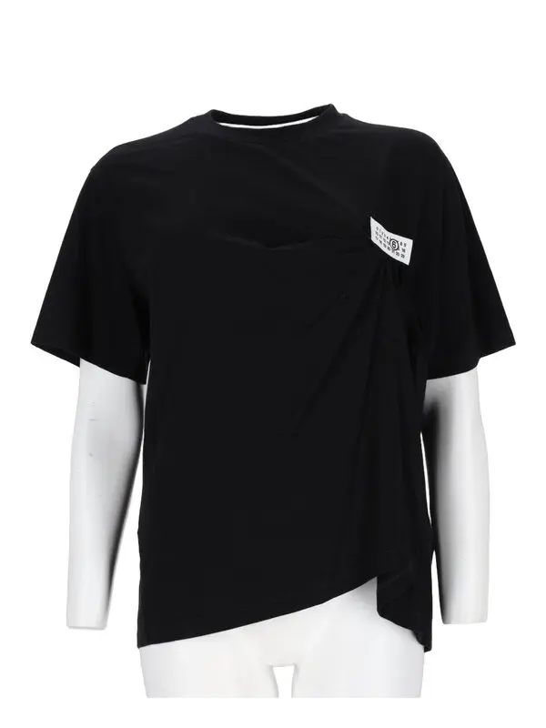 MAISON MARGIELA Asymmetric Hem Cotton T-shirt - Black