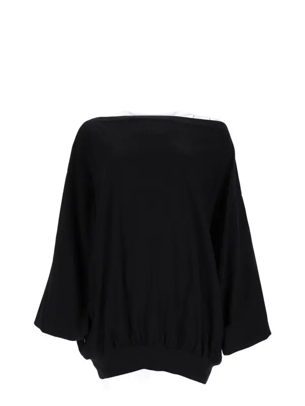 MAISON MARGIELA Off-shoulder Oversized Cotton Sweatshirt - Black