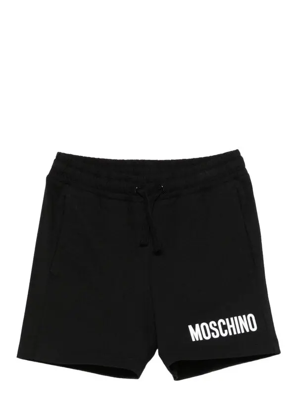 Moschino Print Drawstring Shorts - Black