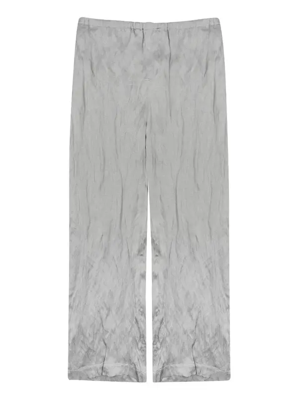ALYSI Crinkled Wide-leg Pants - Grey