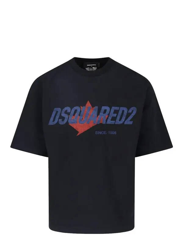 Dsquared2 Graphic Logo Cotton T-shirt - Black
