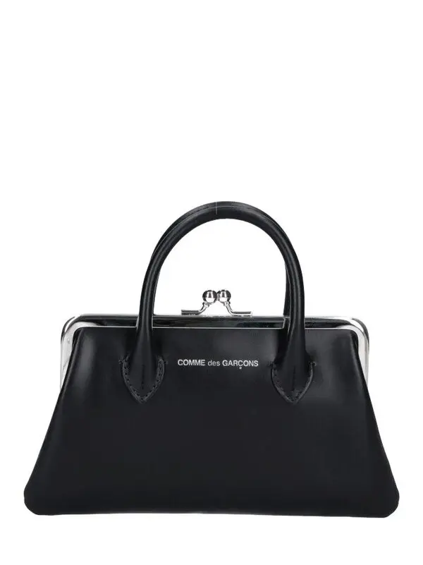Comme Des Garçons Top Handle Kiss-lock Bag - Black