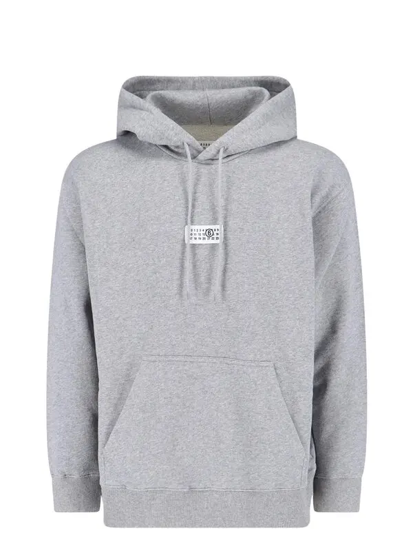 MAISON MARGIELA Logo Patch Pullover Hoodie - Grey