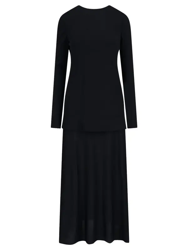 JIL SANDER Long Sleeve Maxi Dress - Black
