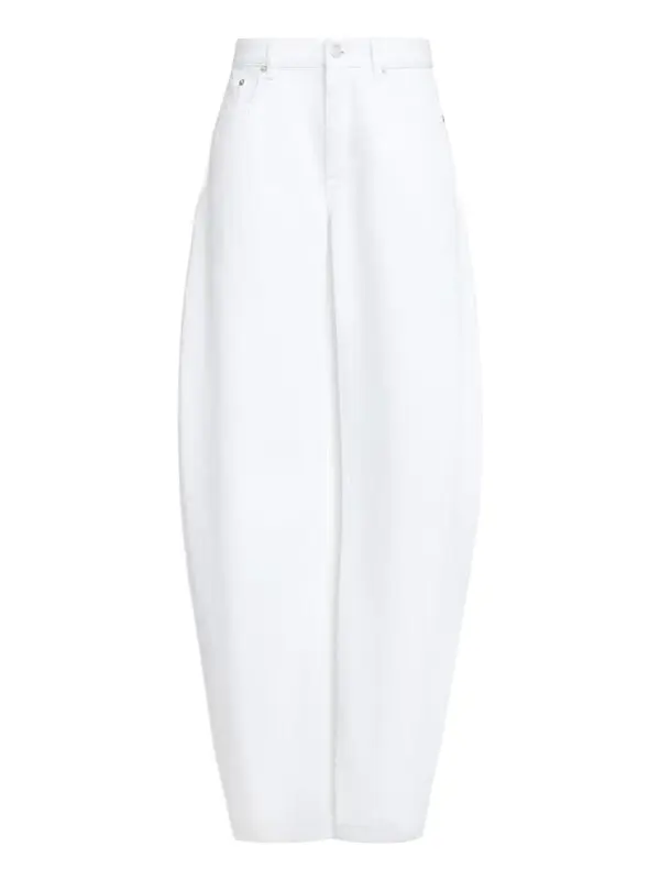 Alaïa Round Leg High-waist Cotton Denim Jeans - White