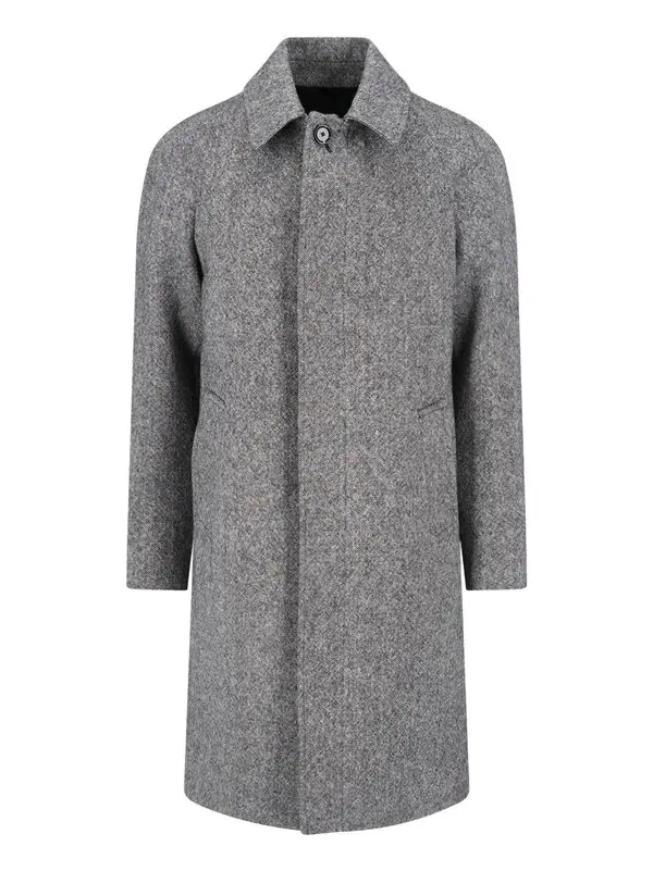 LARDINI Wool-blend Single-breasted Overcoat - Grey