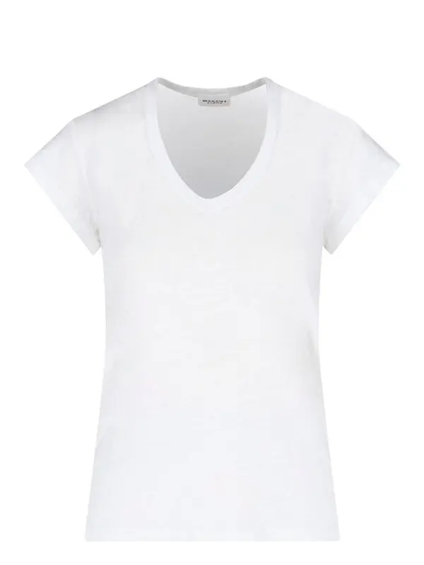 MARANT ETOILE Linen Short Sleeve Crewneck T-shirt - White
