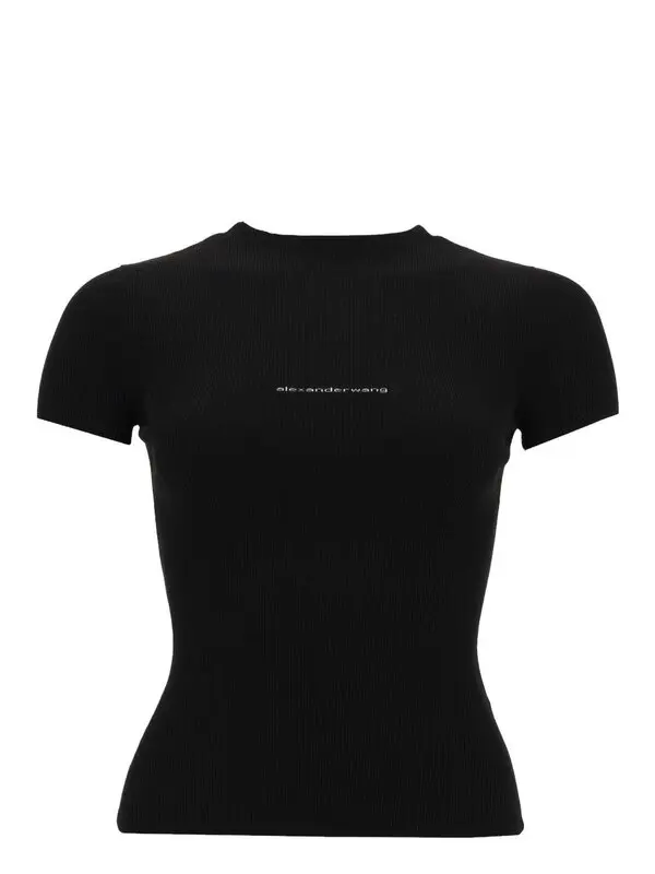 Alexander Wang Ribbed Stretch Polyamide-blend Bodysuit - Black