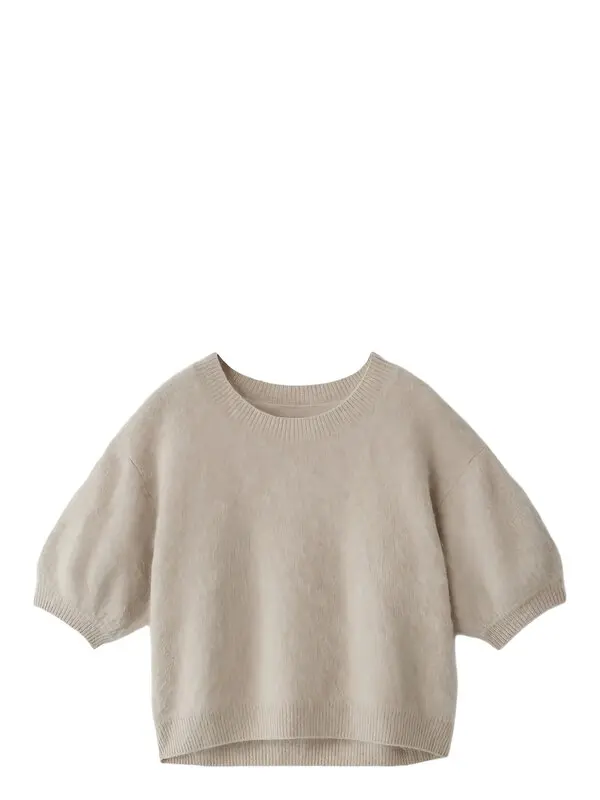 LISA YANG Brushed Cashmere Crewneck Sweater - Beige