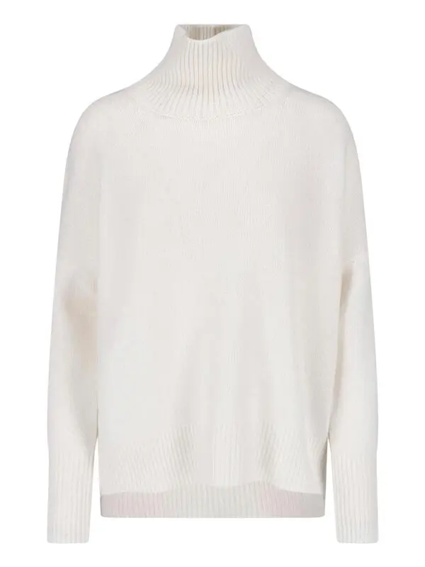 LISA YANG Ribbed Knit Turtleneck Sweater - White