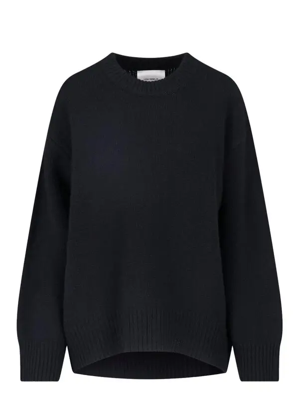 LISA YANG Oversized Knit Crewneck Sweater - Black