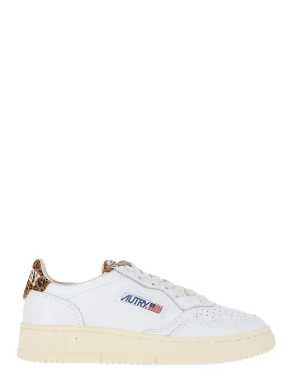 AUTRY Low-top Leather Sneakers With Printed Heel Detail - White