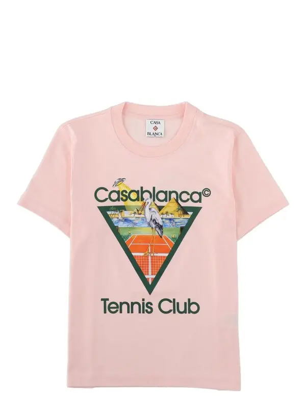 Casablanca Graphic Cotton T-shirt - Pink