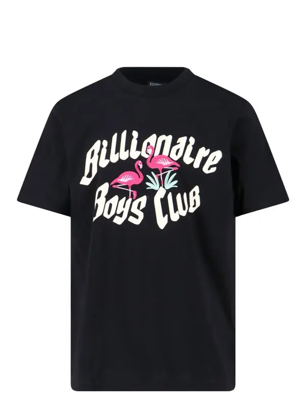 BILLIONAIRE Flamingo Graphic T-shirt - Black