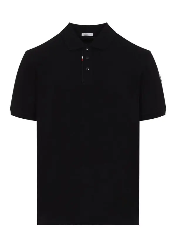 Moncler Short-sleeve Cotton Polo Shirt - Black