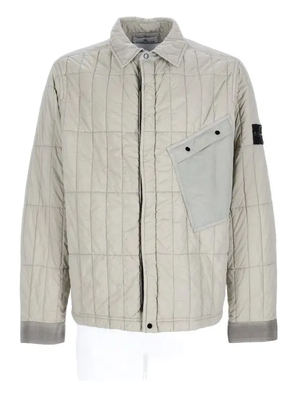 Stone Island Quilted Zip-up Jacket - Beige