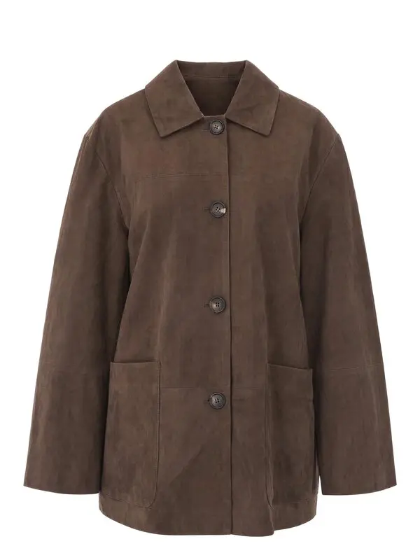 Max Mara Suede Shirt Jacket - Fango