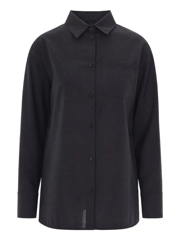 Max Mara Classic Button-up Shirt With Chest Pocket - Antracite