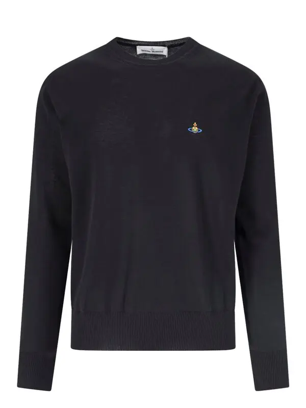 VIVIENNE WESTWOOD Embroidered Orb Crewneck Sweater - Black
