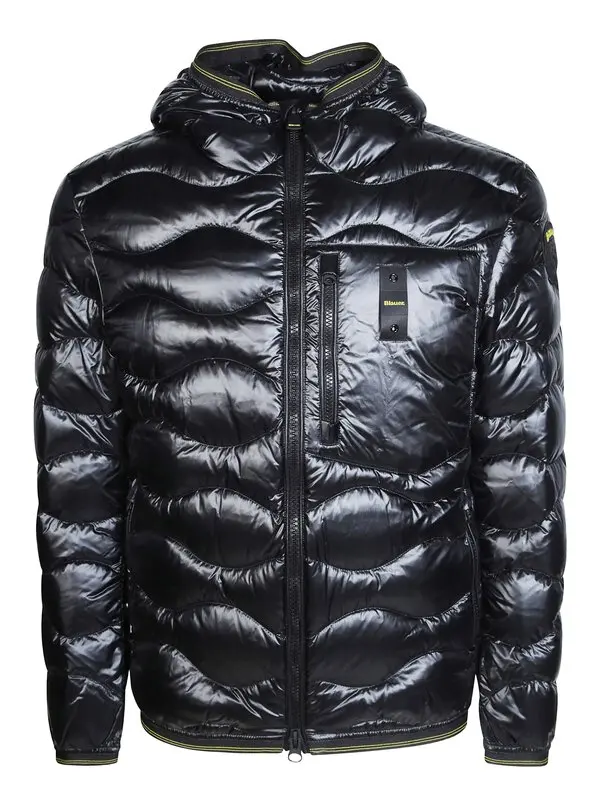 BLAUER. Wave Quilted Puffer Jacket - Nero