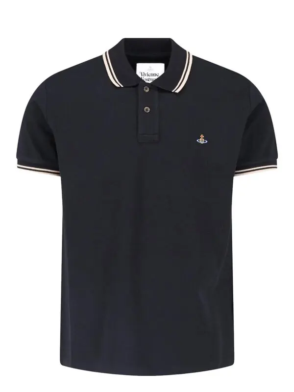 VIVIENNE WESTWOOD Embroidered Orb Polo Shirt - Black