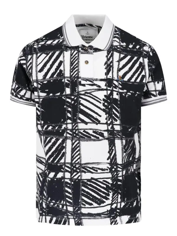 VIVIENNE WESTWOOD Graphic Print Polo Shirt - Black