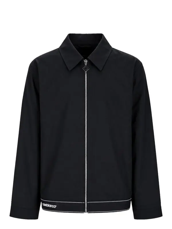 Casablanca Zip-front Overshirt Jacket - Black