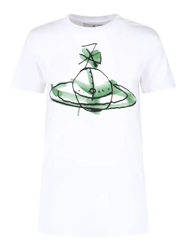 VIVIENNE WESTWOOD Graphic Print T-shirt Dress - White